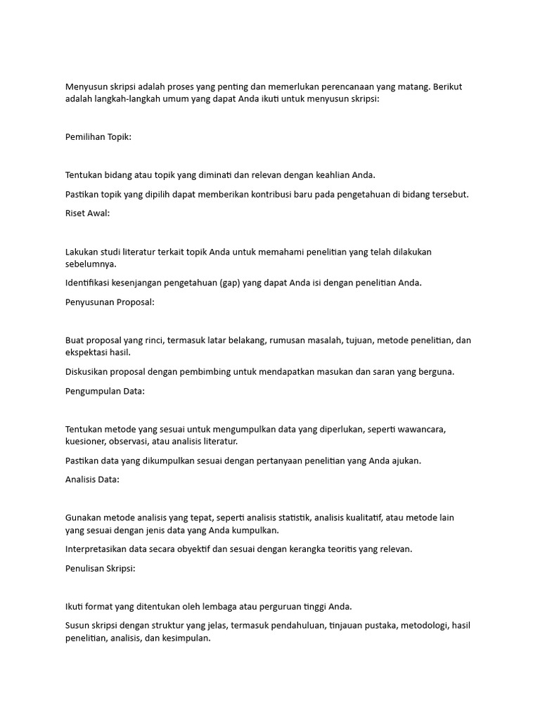 Langkah Menyusun Skripsi | PDF