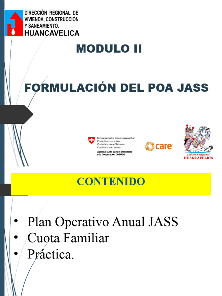 Elaboracion Del Poa Jass - Calculo Cuota Familiar | PDF | Presupuesto | Ingeniería hidráulica