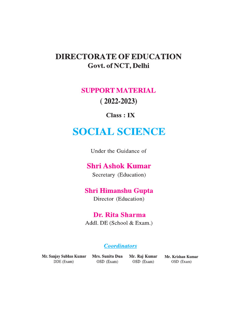 9 Social Science 2024 | PDF