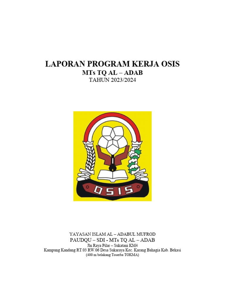 Laporan Program Kerja OSIS 2023/2024 | PDF | Perjalanan
