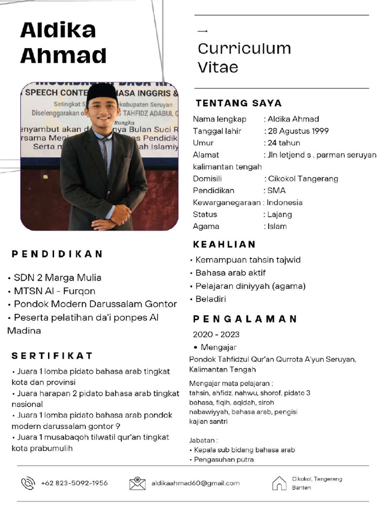 Aldika Ahmad CV Lamaran Pekerjaan | PDF