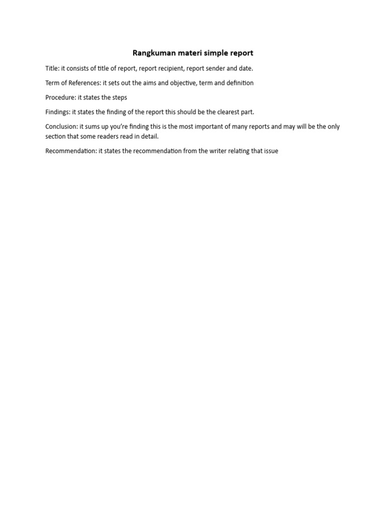 Simple Report Structure Overview | PDF | Business