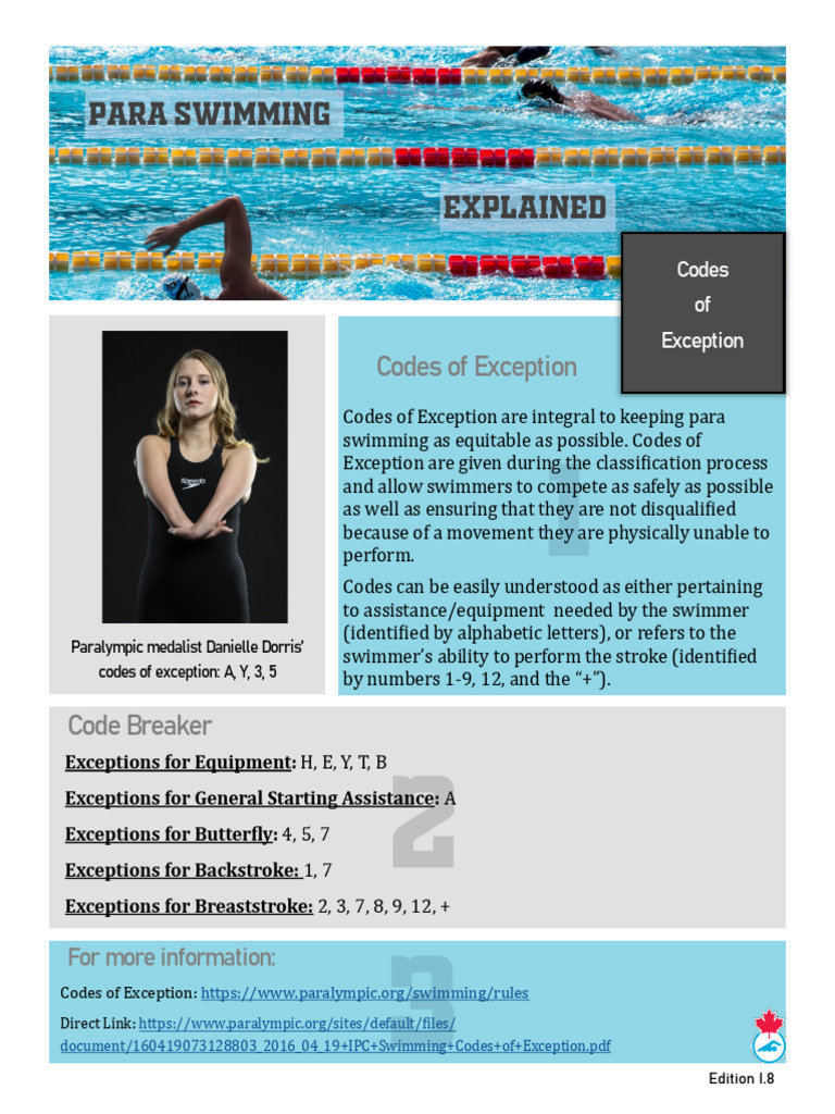 Para Swimming FF I.8 Codes of Exception | PDF