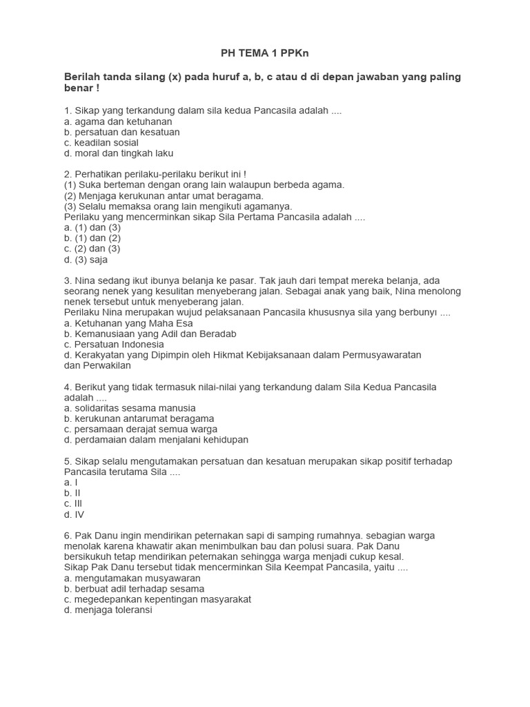 Soal PPKn: Pancasila dan Nilainya | PDF | Ilmu Sosial