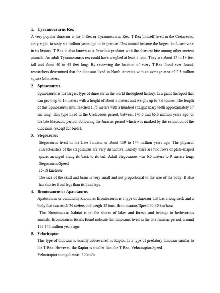 Tyrannosaurus Rex | PDF | Tyrannosaurus | Dinosaurs