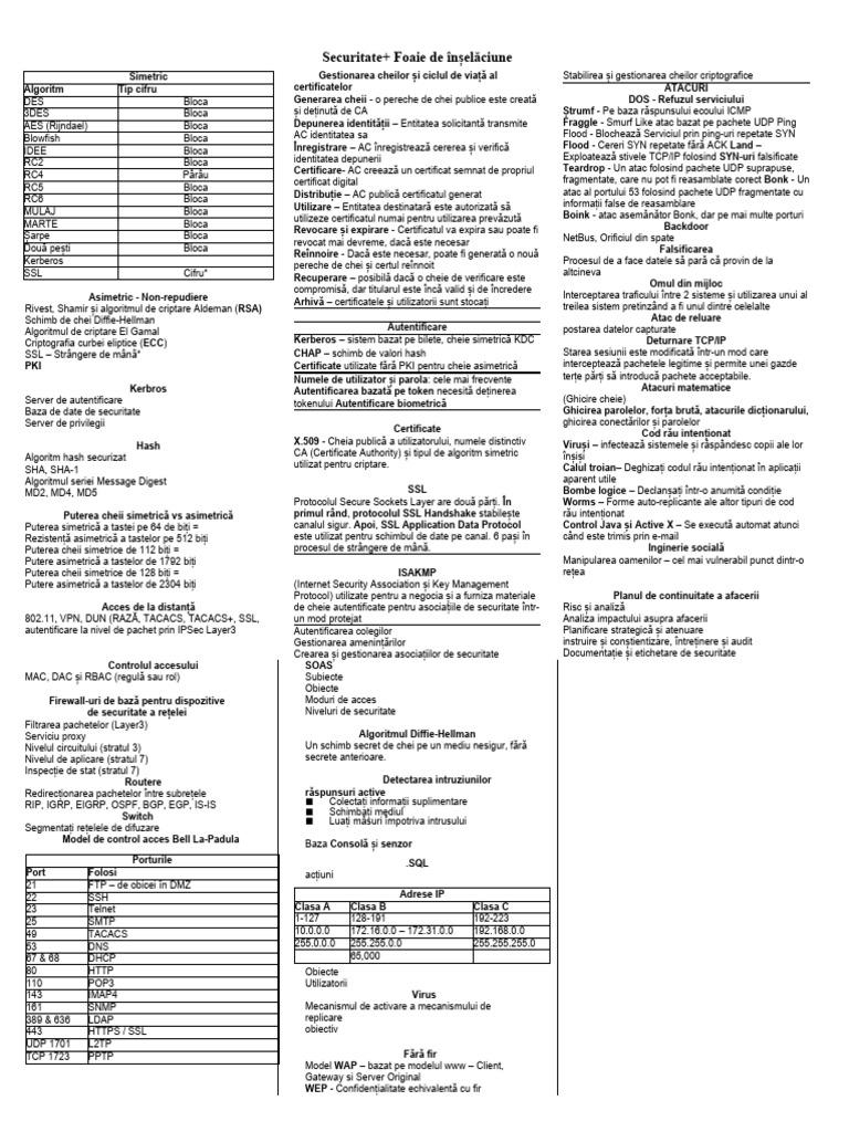 COMPTIA Security cheat sheet | PDF COMPTIA Security cheat sheet | PDF