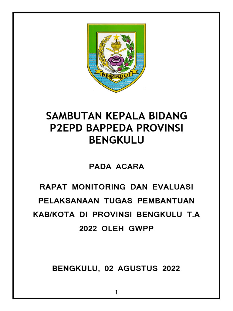 SAMBUTAN Kabid P2EPD DAK 2023 | PDF | Pengelolaan Keuangan & Uang | Sains & Matematika