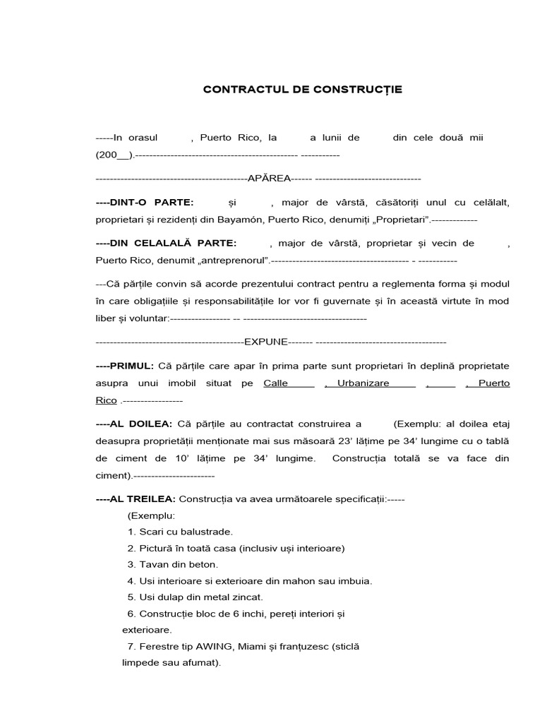 Contract de Constructie | PDF