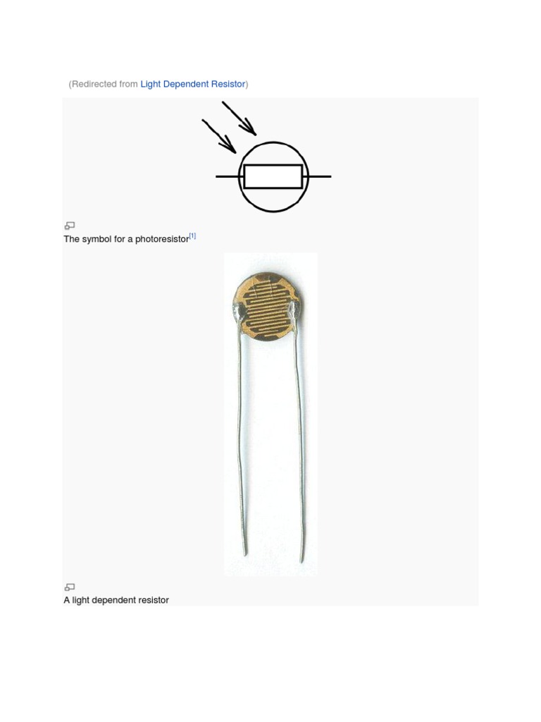 (Redirected From) : Light Dependent Resistor | PDF