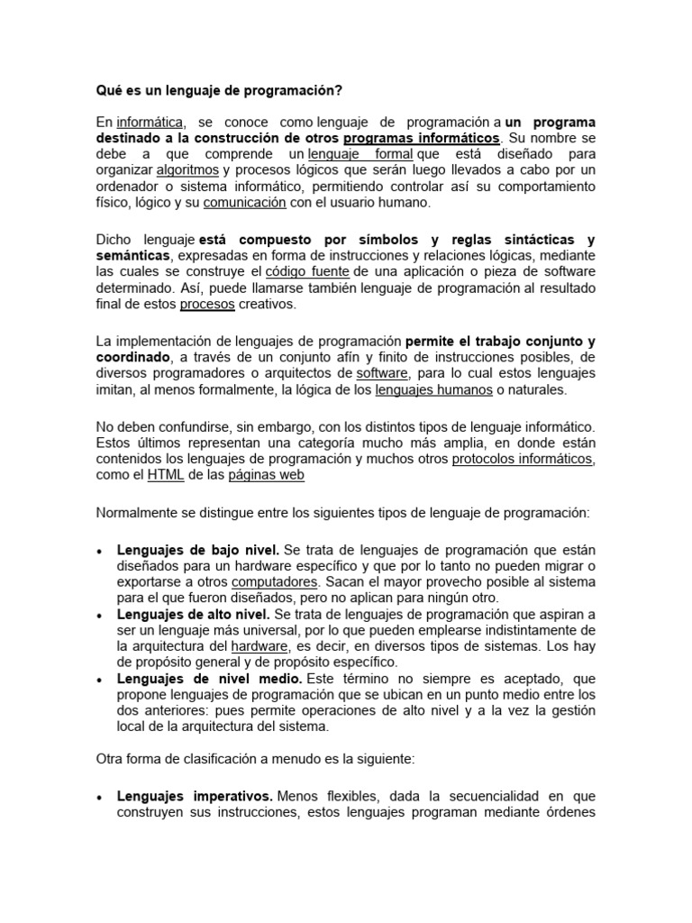 Caracteristicas de Lenguaje de Programacion | PDF | Lenguaje de ... Caracteristicas de Lenguaje de Programacion | PDF | Lenguaje de ...
