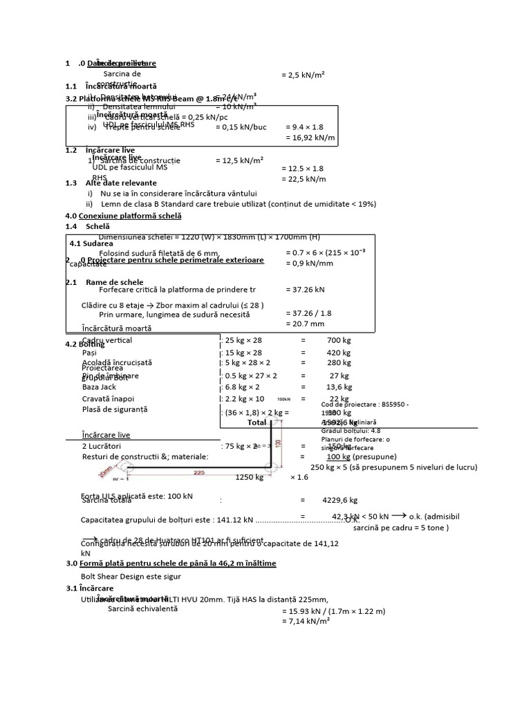 Calcul de Proiectare Pentru Schele | PDF