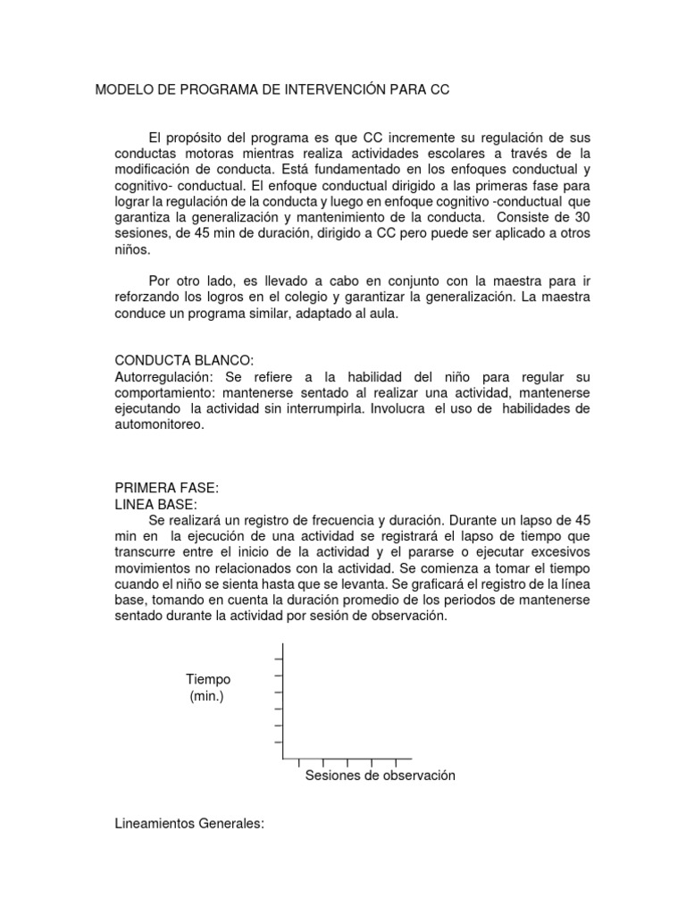 Programa de Intervención Conductual CC | PDF | Comportamiento ...