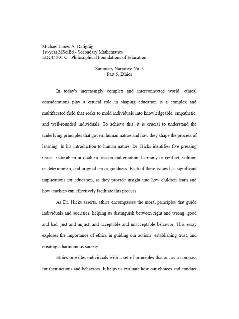 Daligdig Part 5 | PDF | Morality | Integrity