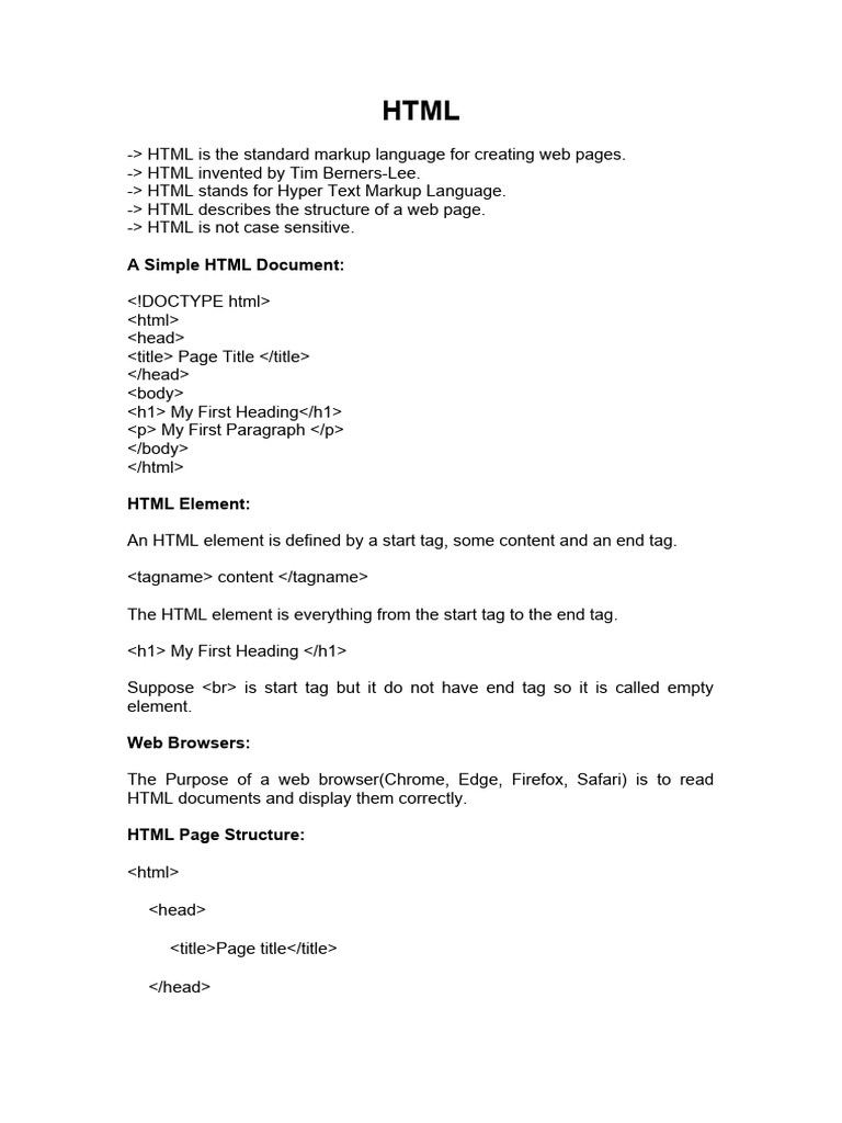 HTML | PDF | Html | Html Element HTML | PDF | Html | Html Element