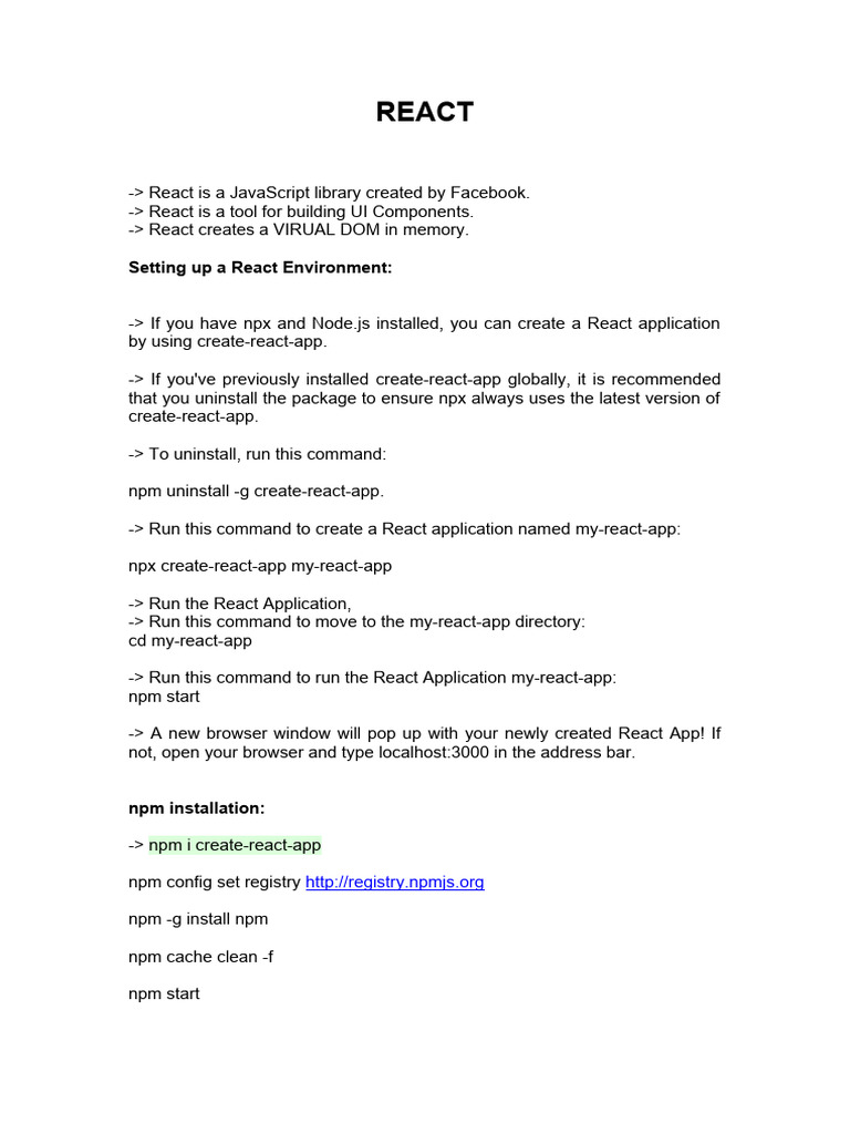 REACT | PDF | Java Script | Programming REACT | PDF | Java Script | Programming