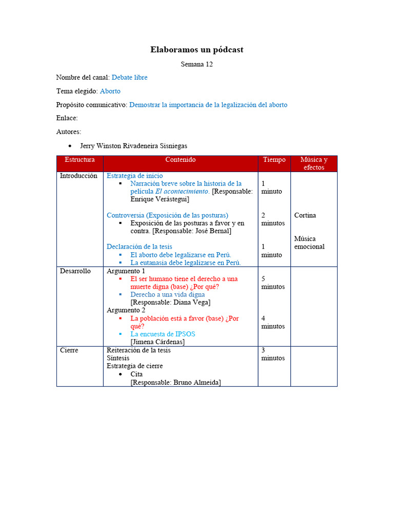 Guion de Pódcast - Ejemplo 2 | PDF