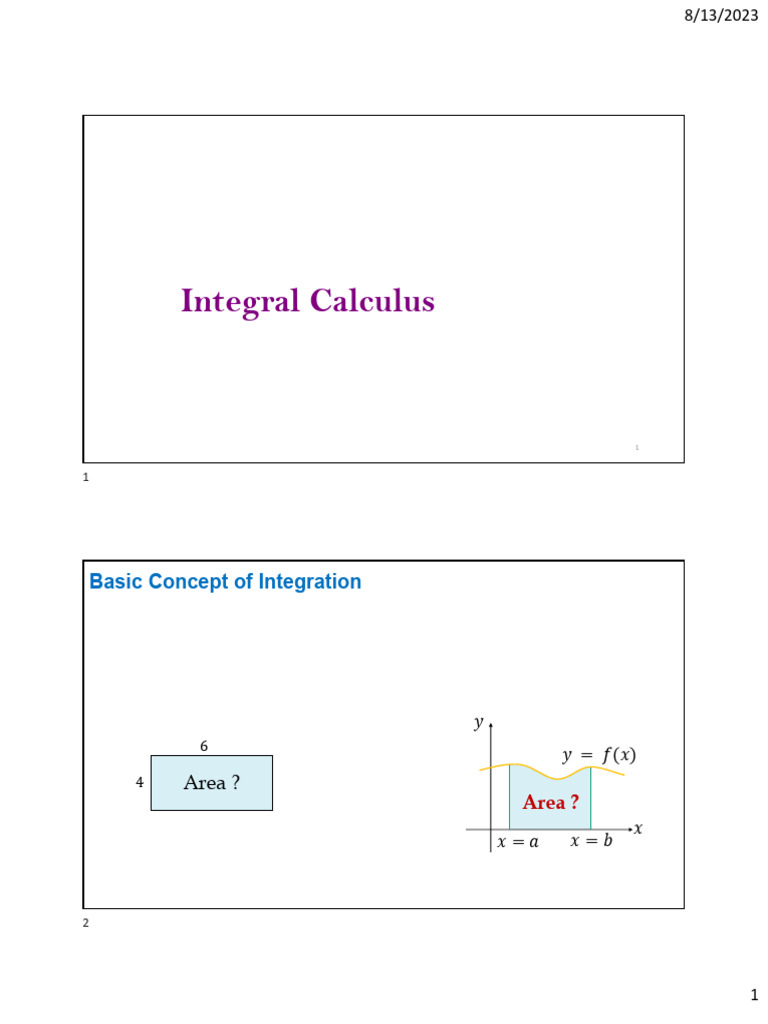 (Handout) Integral Calculus | PDF | Integral | Trigonometric Functions