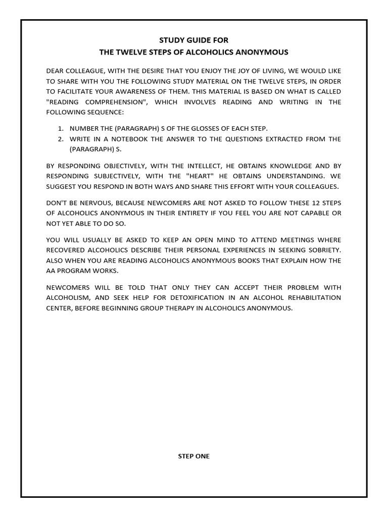 Study Guide For The 12 Step Aas | PDF | Seven Deadly Sins | Twelve Step ...