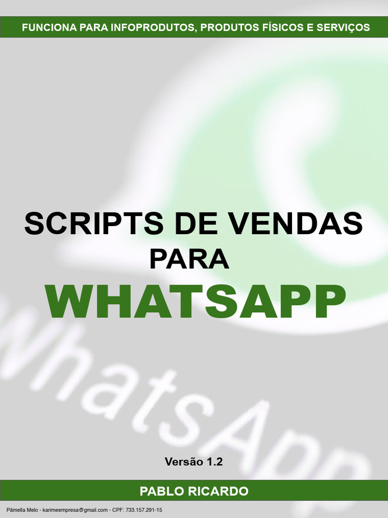 Scripts de Vendas Para Whatsapp-Versao-1-2 | PDF | Dinheiro | Tempo