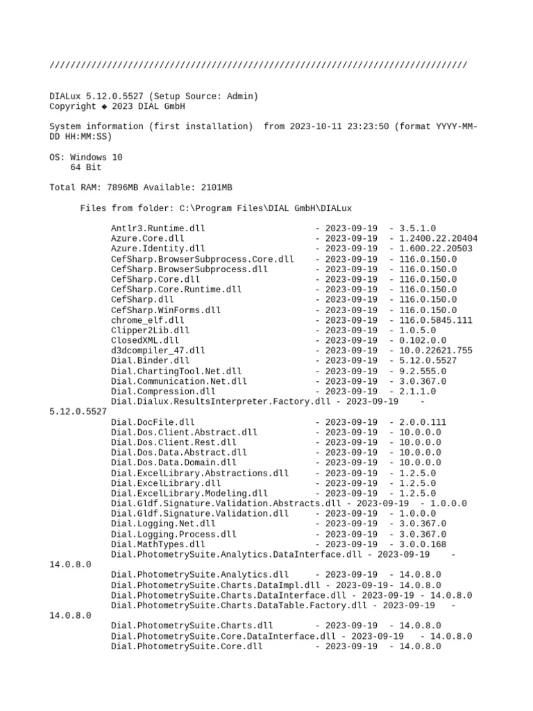 DIALux Setup InformationÑLL | PDF | Graphical User Interfaces | Computing
