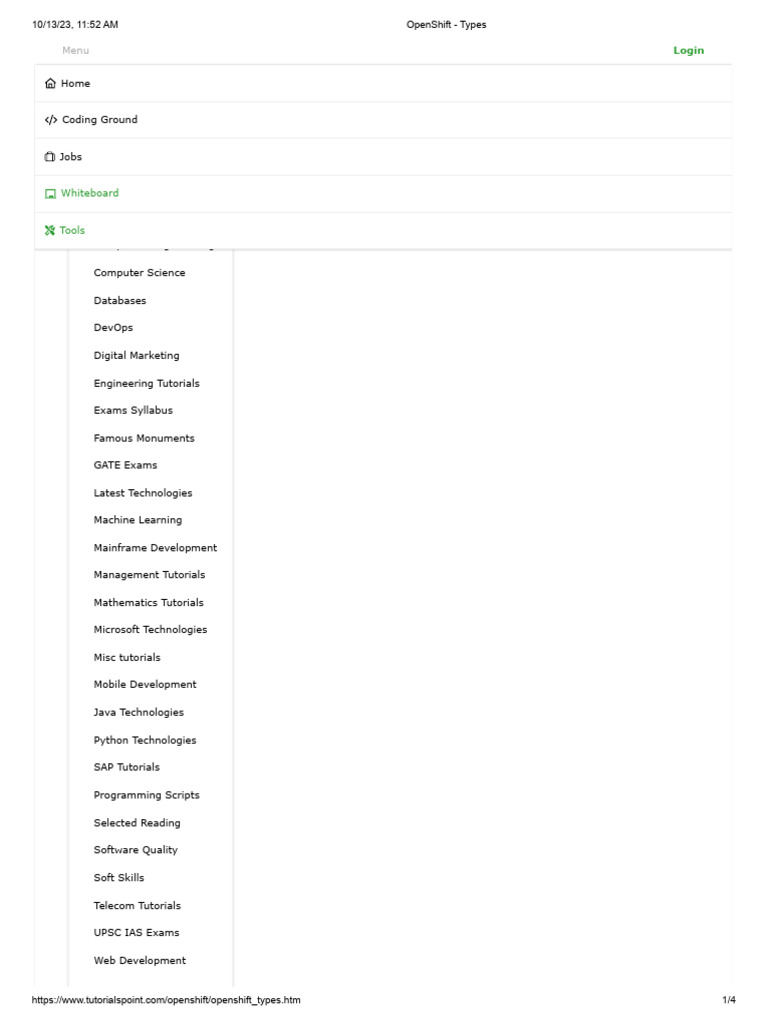 OpenShift - Types | PDF | Cloud Computing | Distributed Computing Architecture
