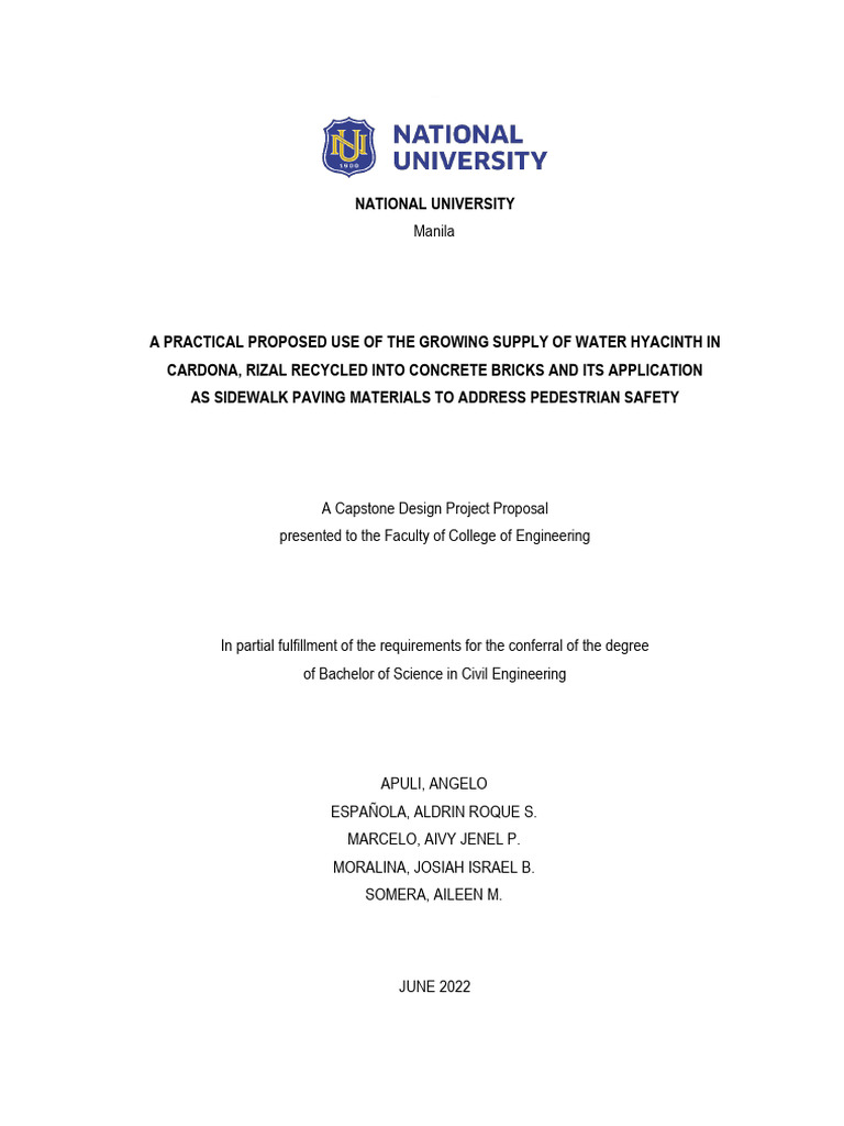 National University: Title Page | PDF | Concrete | Sidewalk