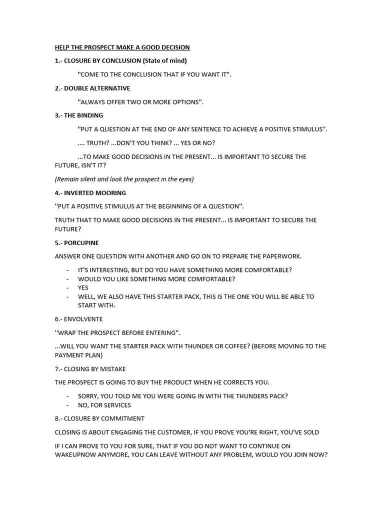 12 Closings Alex Dey | PDF