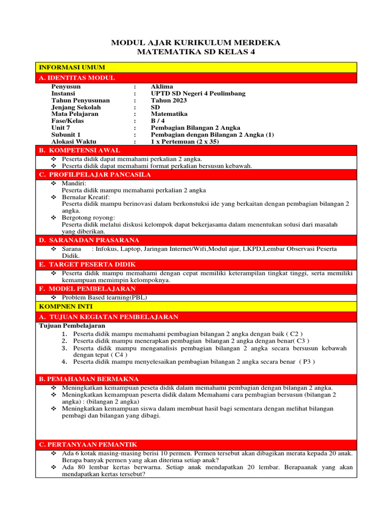 Modul, LKPD, Bahan Ajar, Media, Dan Instrumen | PDF | Sains & Matematika