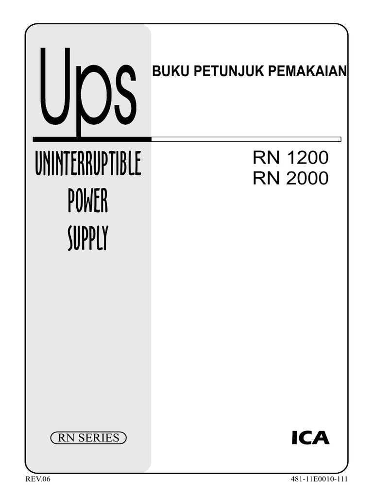 Buku Manual UPS RN1200 S.D RN2000 | PDF