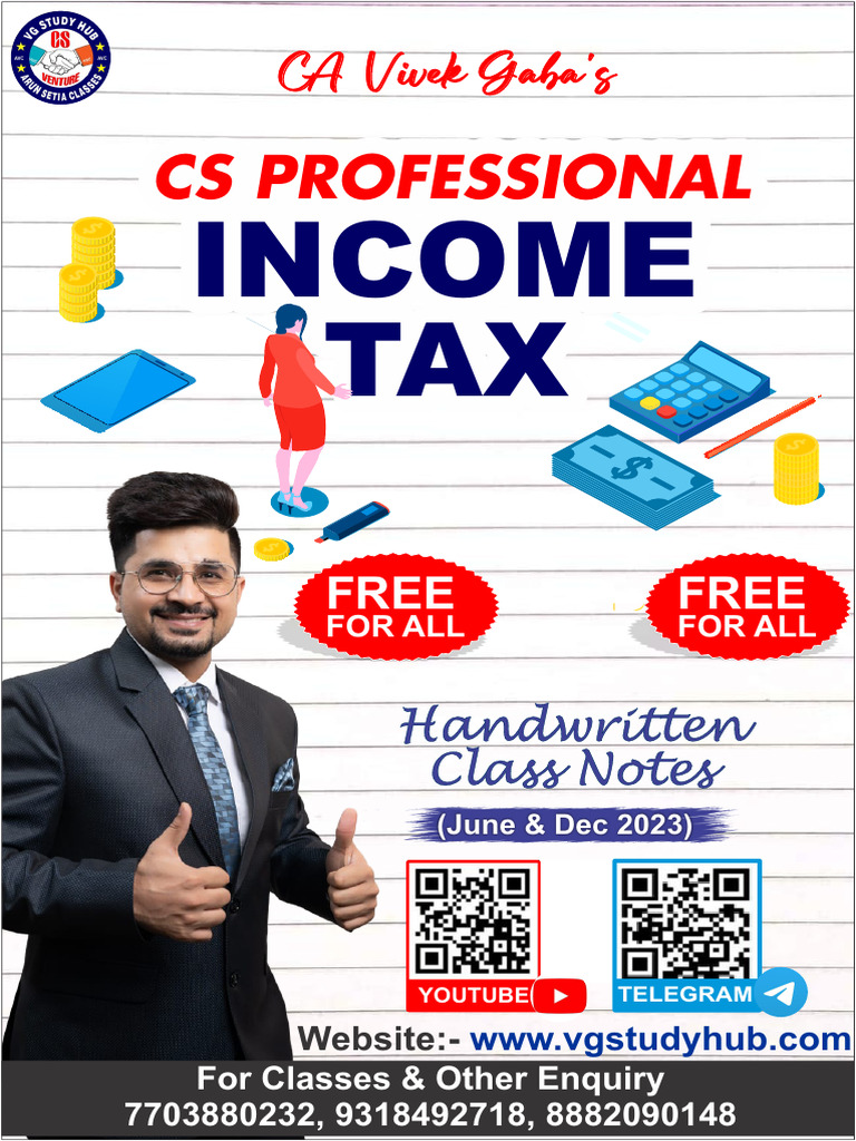 CS Professional Income Tax Handwritten Class Notes | Download Free PDF ...