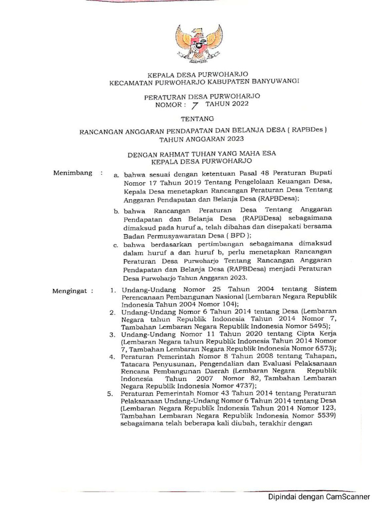 RANCANGAN APBDes TA. 2023 Compressed | PDF