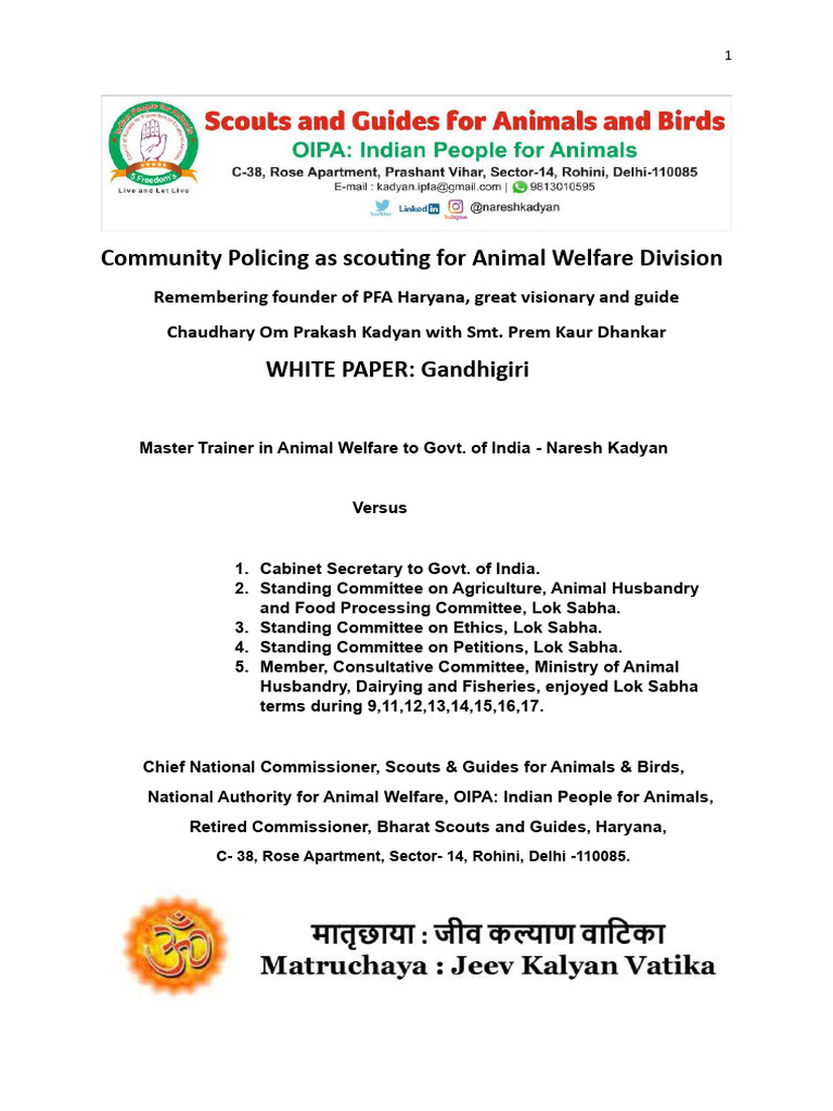 Committee on Petition: Community Policing as Scouting for AWD - AWBI ...