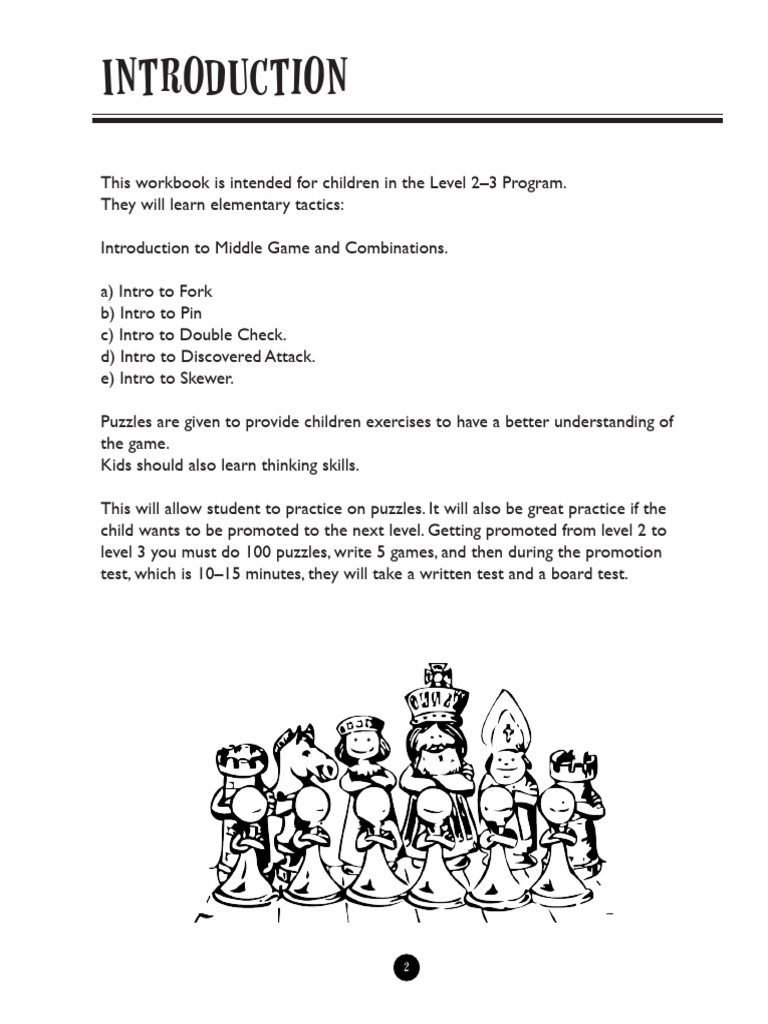Chess Workbook For Kids | Download Free PDF | Game Theory | Board Games