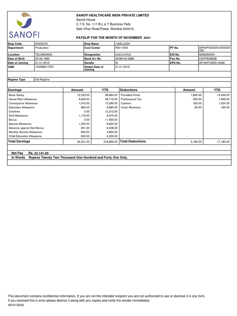 Payslip 11 2021.pdf5673066080189876705 | PDF | Government | Public Finance