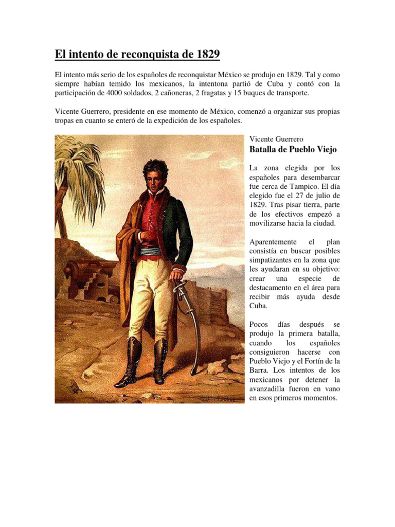 El Intento de Reconquista de 1829 | PDF | Guerra mexicano-estadounidense | México