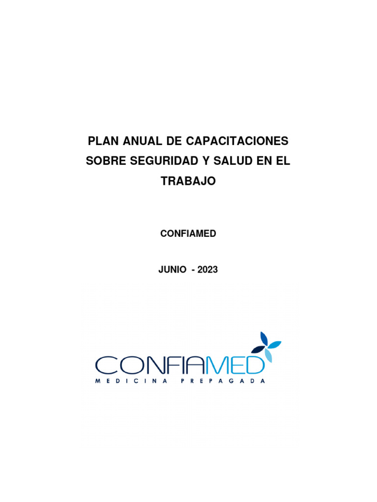 05 Plan de - Capacitaciones - SST Confiamed | PDF