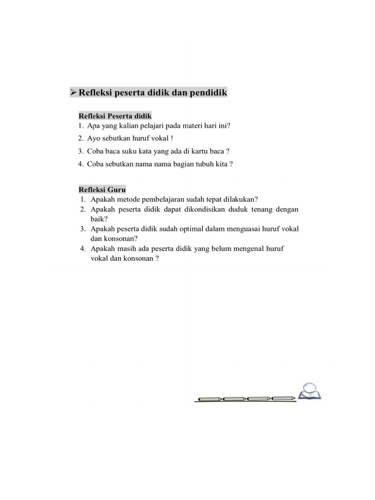 Refleksi Peserta Didik Pdf
