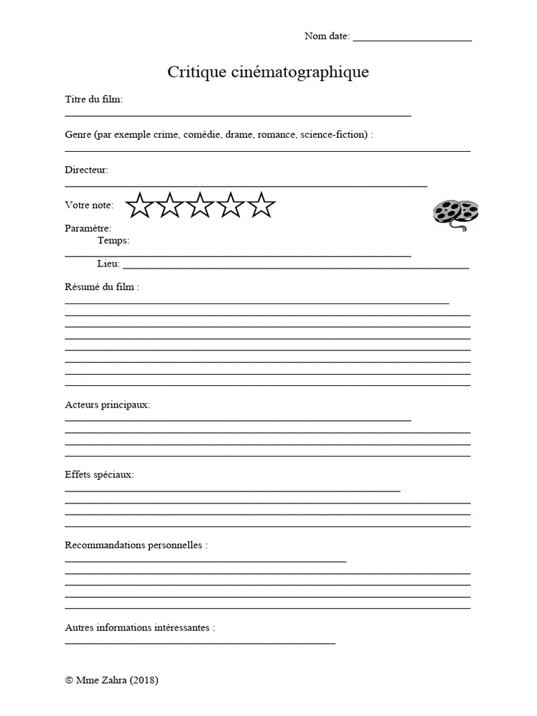 Exemple de critique de film lycée | PDF | Divertissement