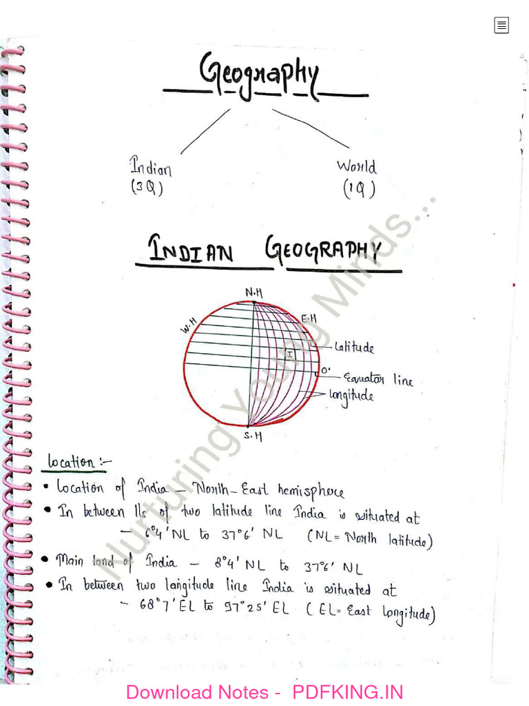 Geography Notes | PDF
