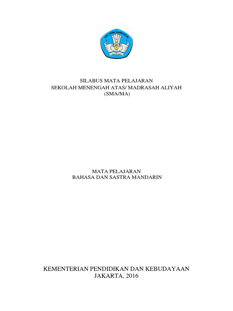 Silabus Bahasa Mandarin - SMA - 20012017-Ok | PDF