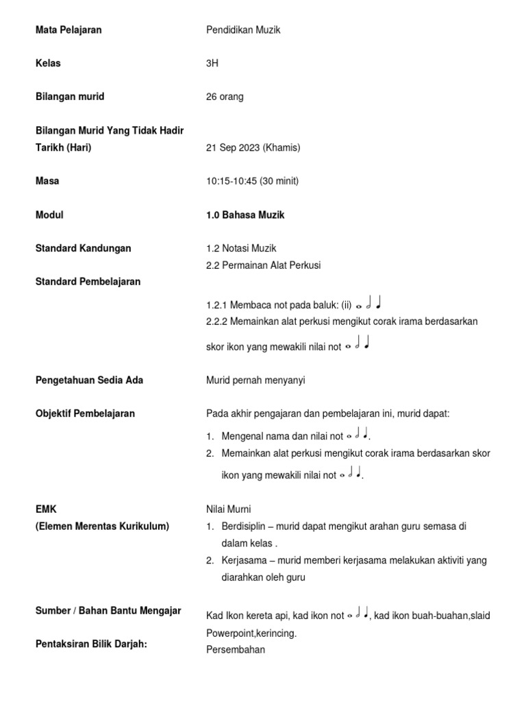 Notasi Muzik dan Permainan Perkusi | PDF