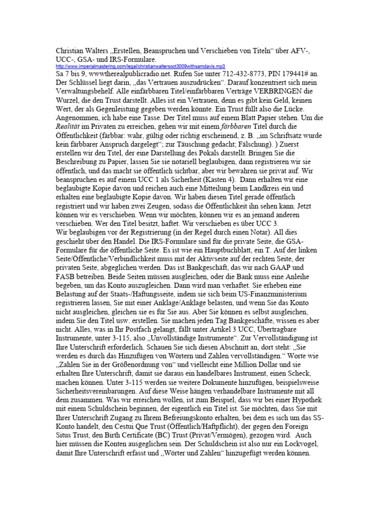 Christian Walters Gründen Trusts | PDF