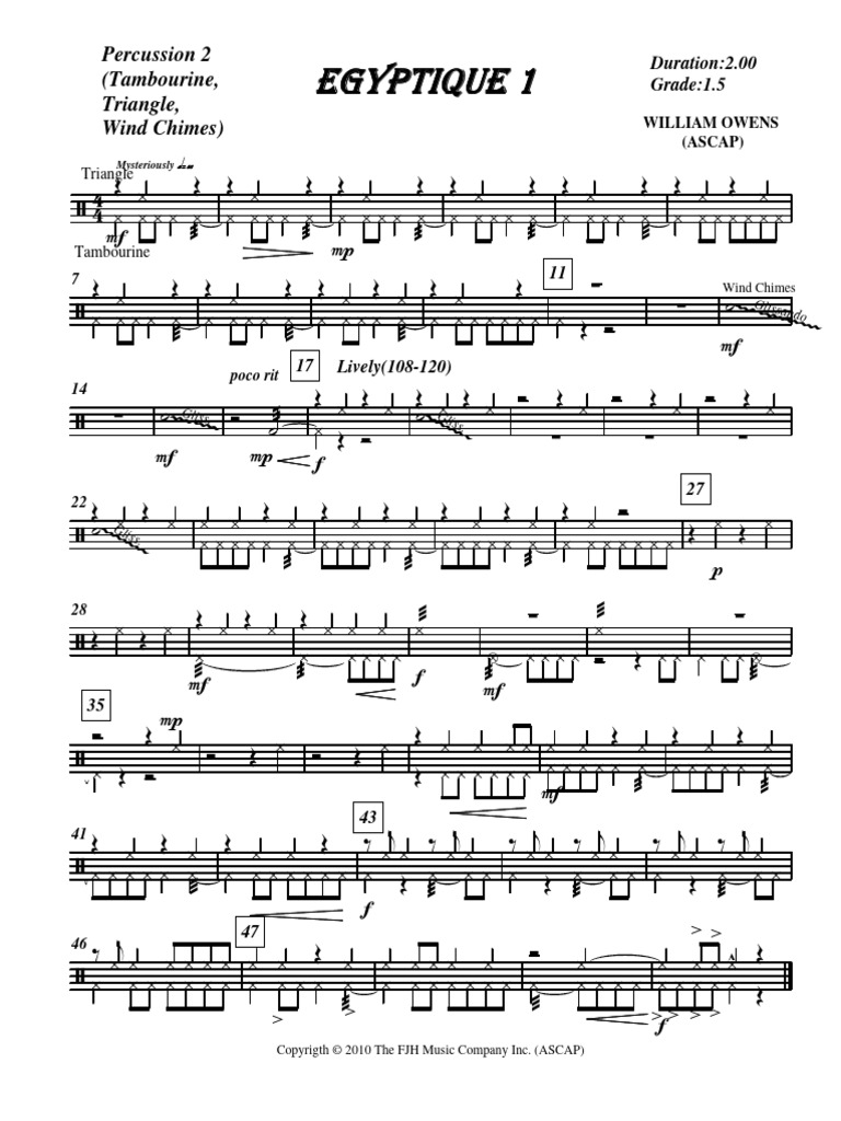 EGYPTIQUE 1 Percussion 2 | PDF