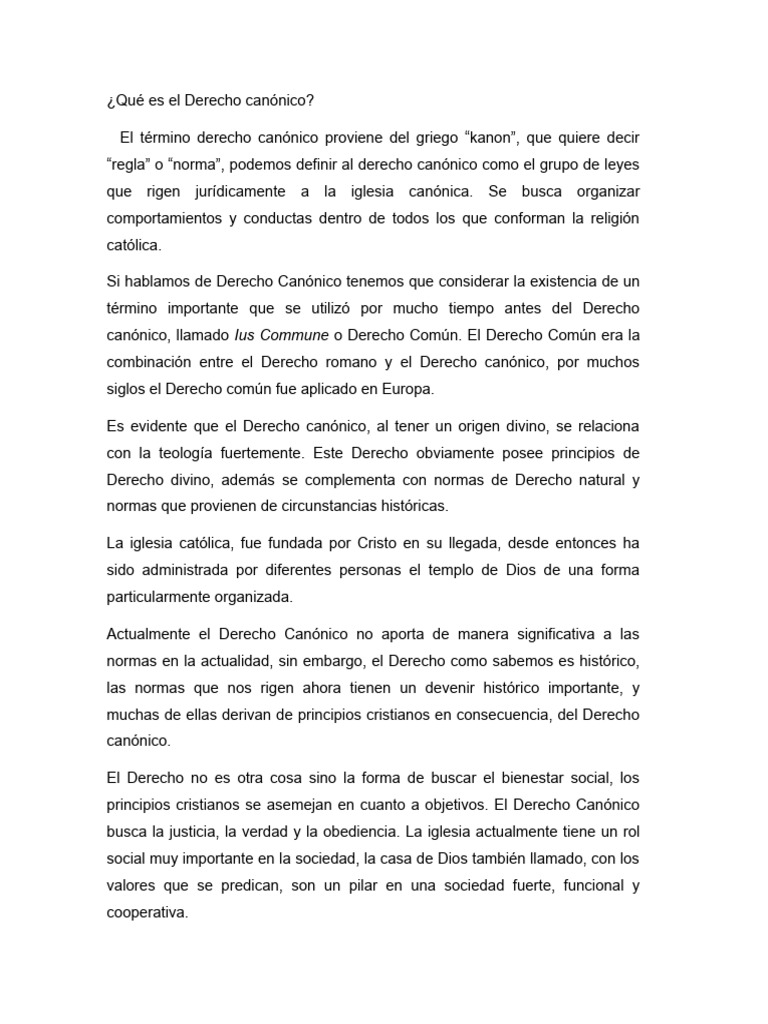 Qué Es El Derecho Canónico | PDF | Derecho Canónico | Iglesia Católica