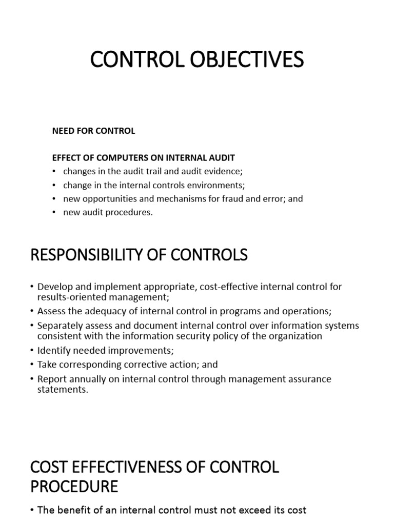 Lecture 3 Control Objectives (Cobit) | Download Free PDF | Internal ...