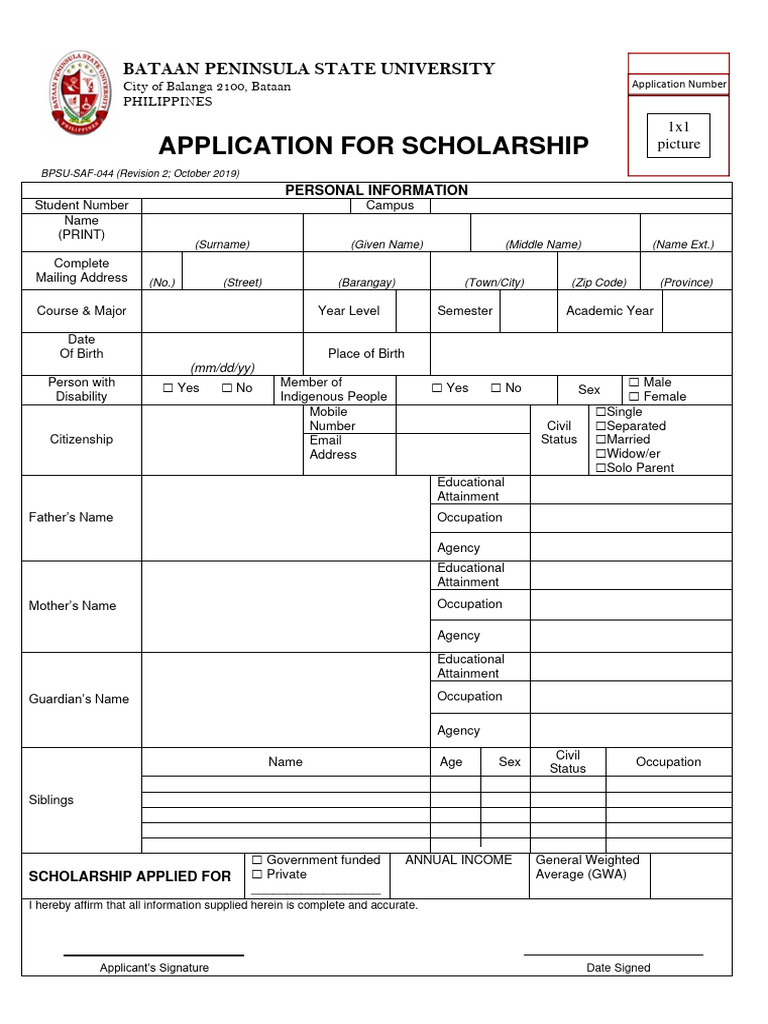 New Application Form As of October 2019 | PDF