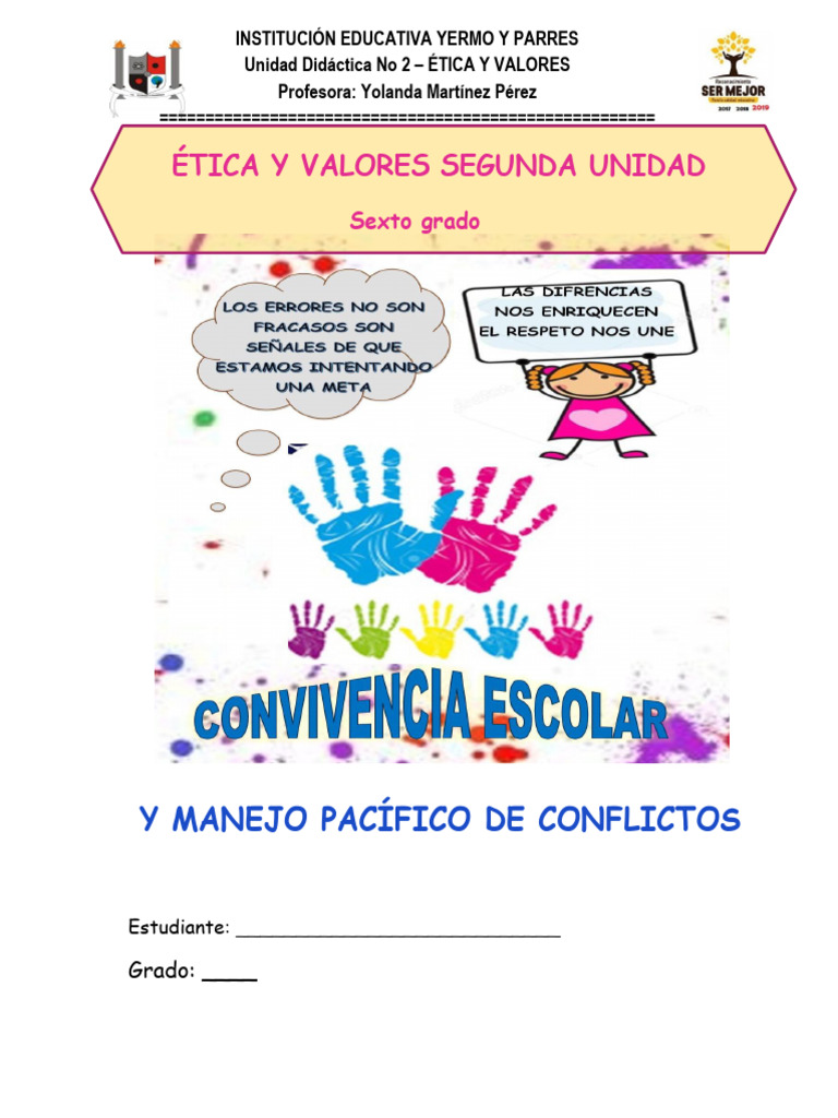 Guía Etica y Valores Noveno Grado | PDF | Aprendizaje | Maestros