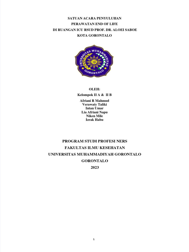 Penyuluhan Perawatan End of Life ICU | PDF | Sains & Matematika