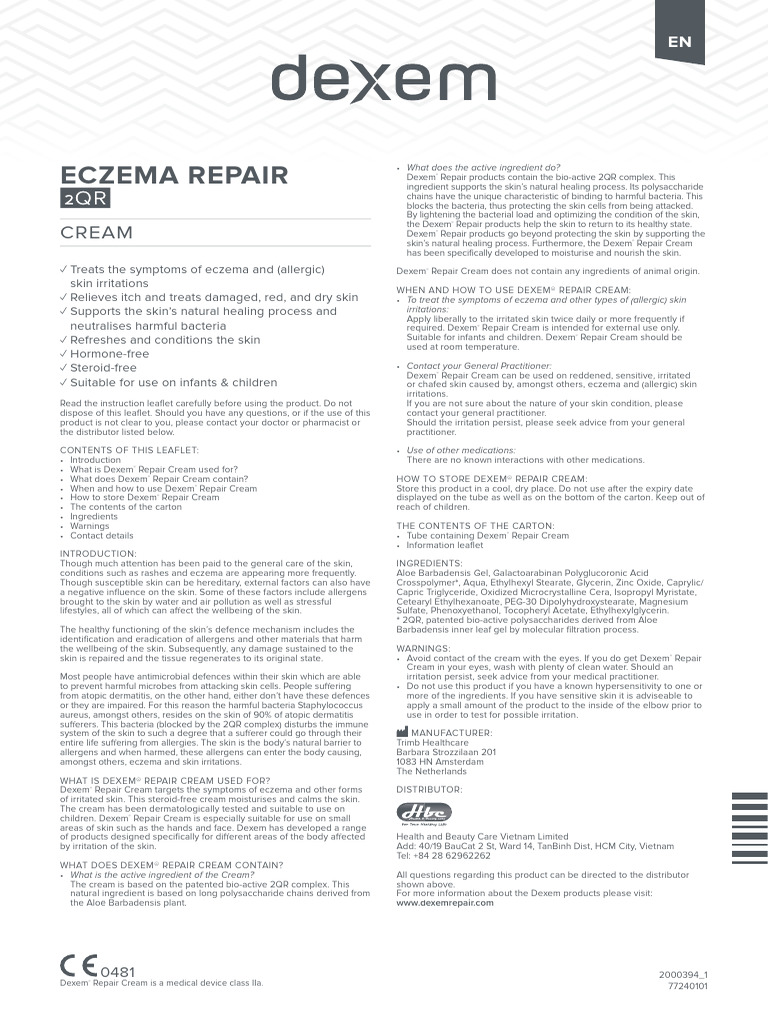 Dexem Creme 30g Leaflet VN A01 | PDF | Dermatitis | Clinical Medicine