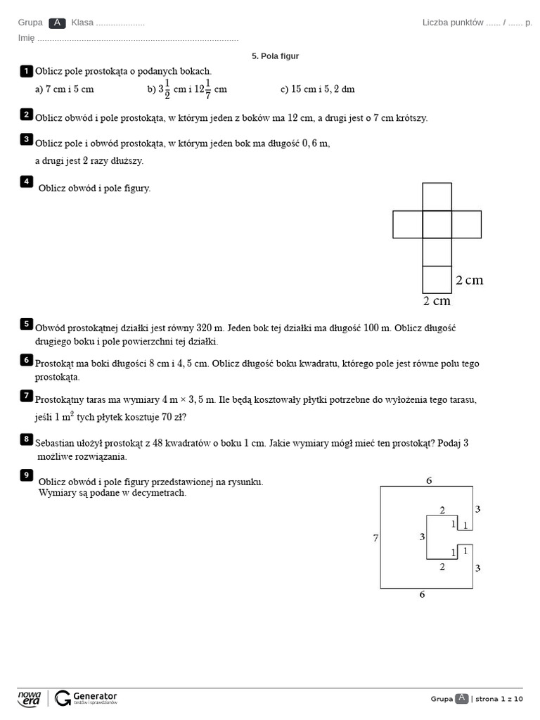 Pola Figur Test (Bez Widocznej Punktacji) | PDF